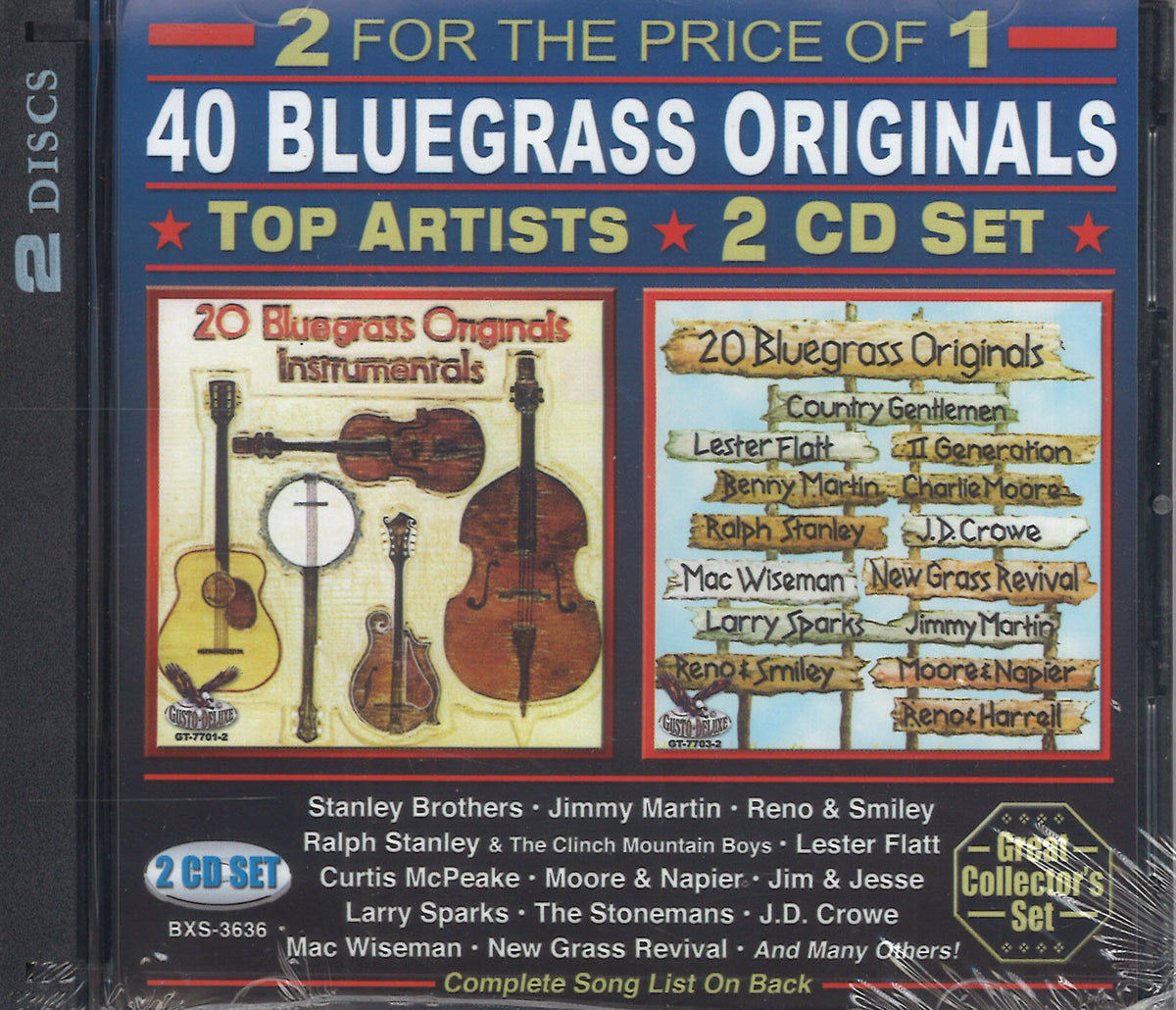 Various Artists 40 Bluegrass Originals: 2 CD Set – Country Music USA